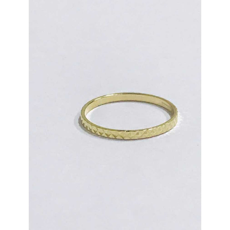 Anillo Travolta Espejo Oro 10 K + Color Dorado Talla 7 – Joyeria M De Leon